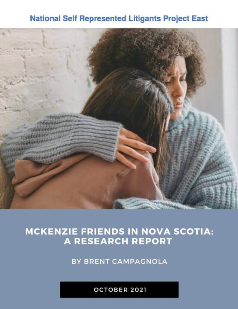 The Use of McKenzie Friends in Nova Scotia - NSRLP East